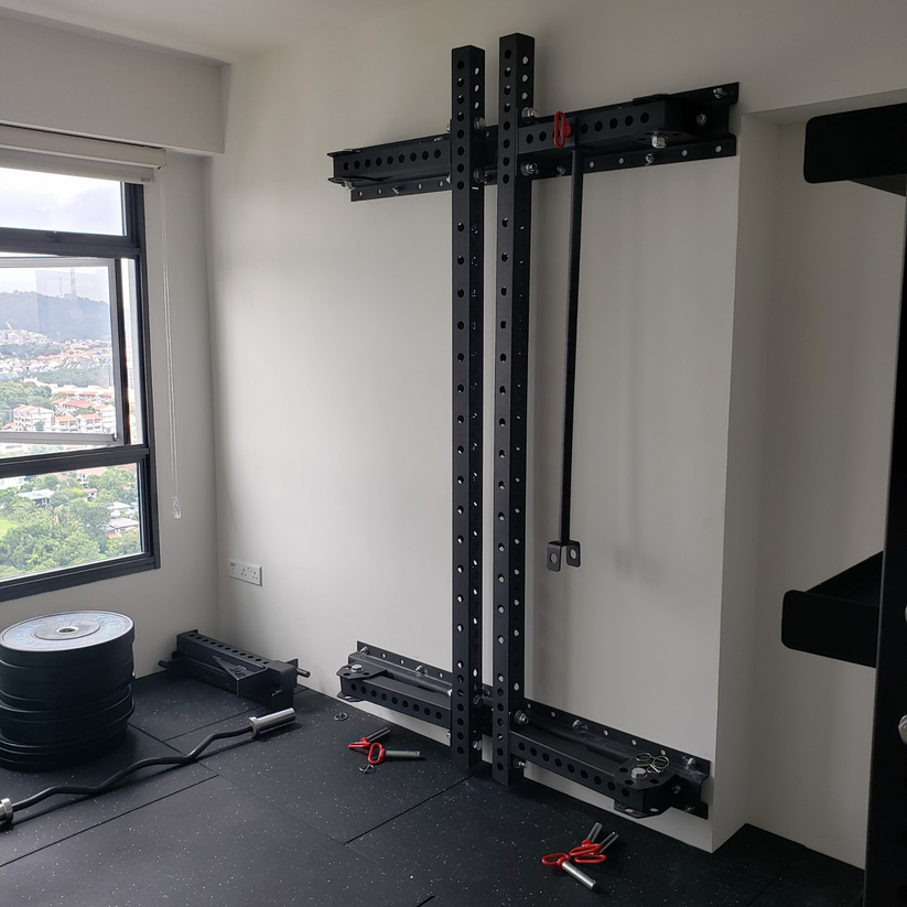 Wall mount folding Power Rack – Tribal Fitness Singapore