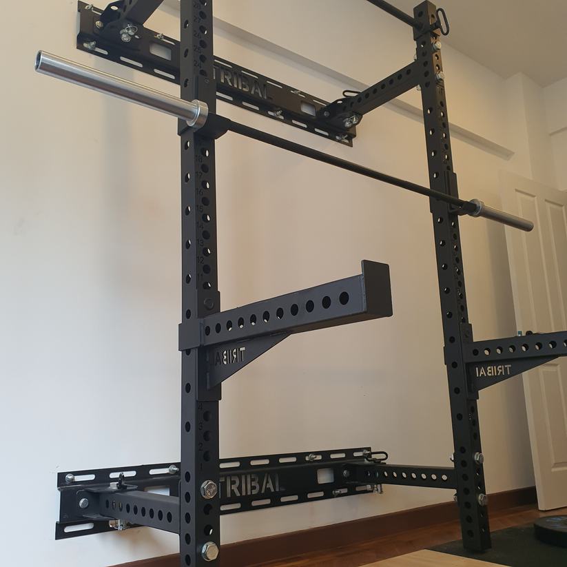 Wall mount folding Power Rack – Tribal Fitness Singapore